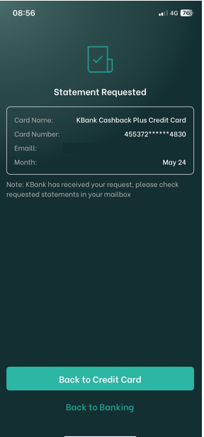 K PLUS Vietnam Application Guide - Statement Credit Card Request